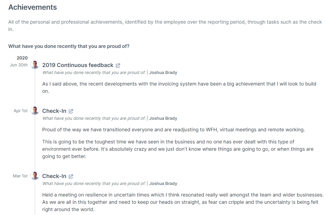 Performance Report Card Elements – intelliHR Support Portal