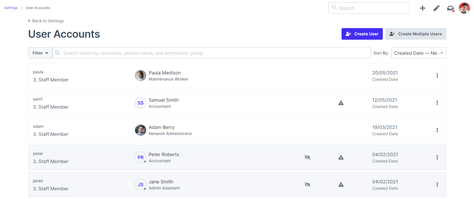 Managing User Accounts – intelliHR Support Portal
