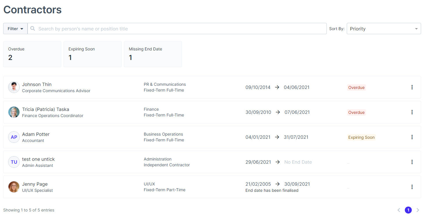 Managing Contractors – intelliHR Support Portal