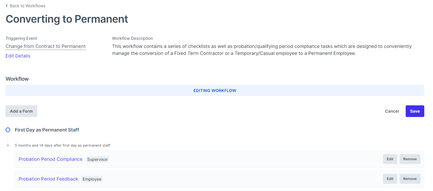 Managing Workflows – intelliHR Support Portal