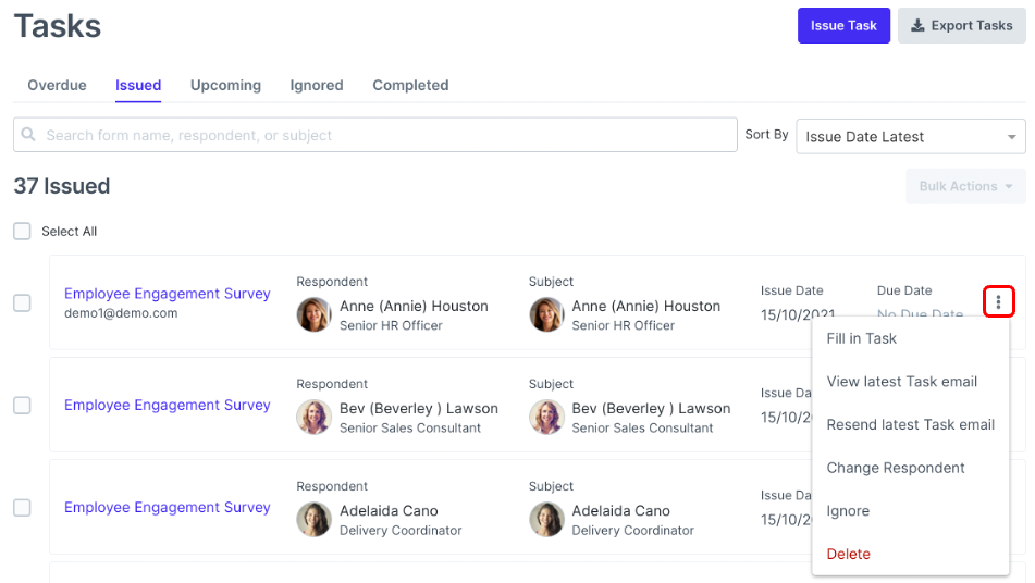 Managing and Tracking Task Completion – intelliHR Support Portal