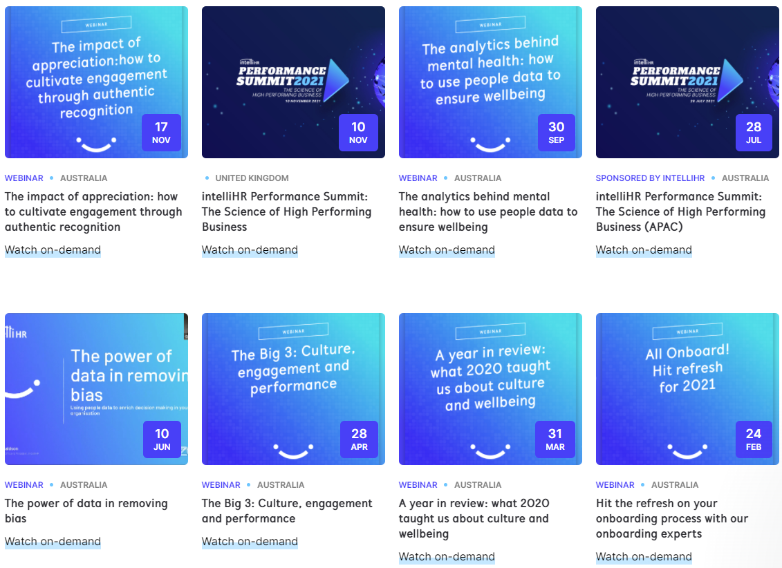 IntelliHR Webinars – intelliHR Support Portal