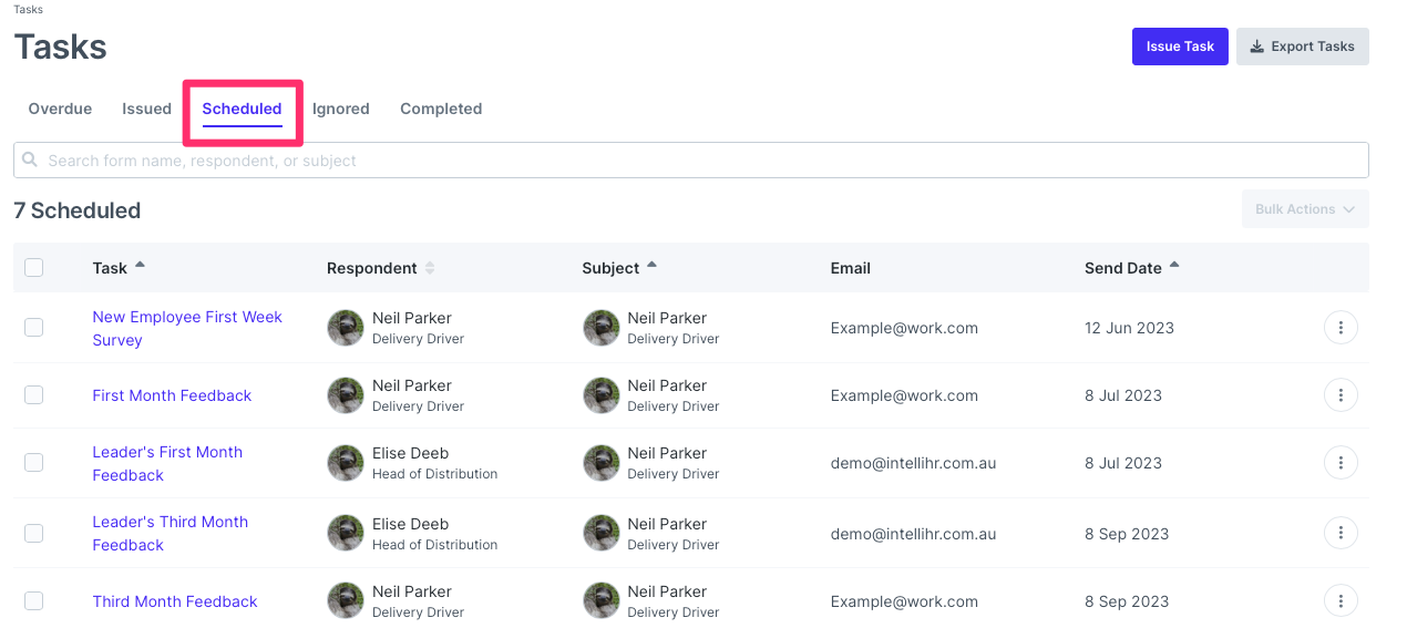 Managing and Tracking Task Completion – intelliHR Support Portal