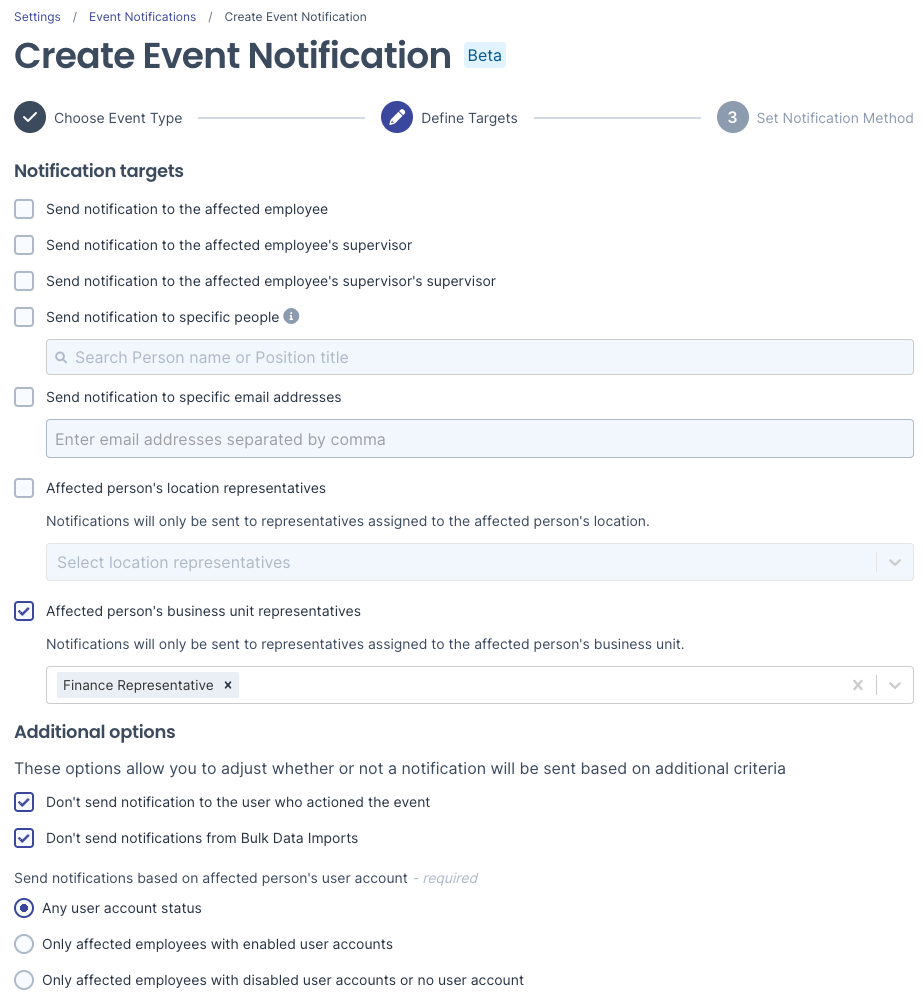 Event Notifications – intelliHR Support Portal