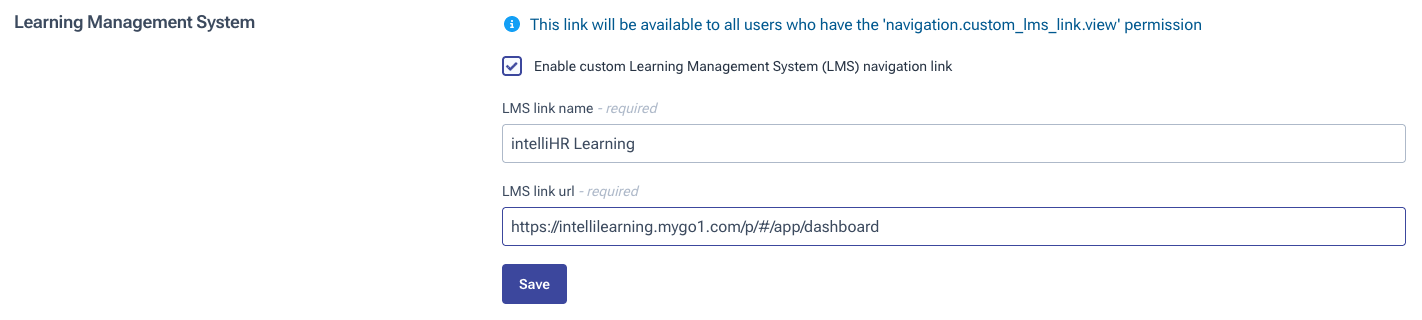 Custom Links to Applicant Tracking and Learning Management Systems – intelliHR Support Portal